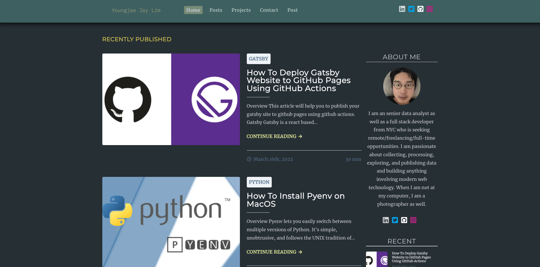 Home | Youngjae Jay Lim's Dev Blog/Portfolio Website
